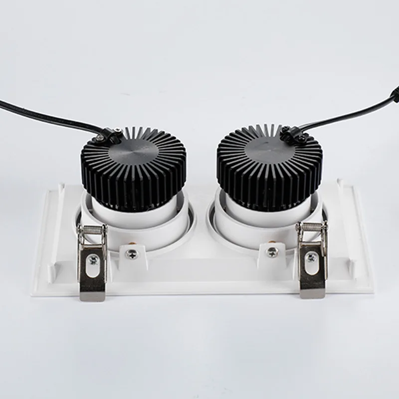 Multiple Double Head Cob Led Ceiling Downlight Beam Angle 15 24 38 ...