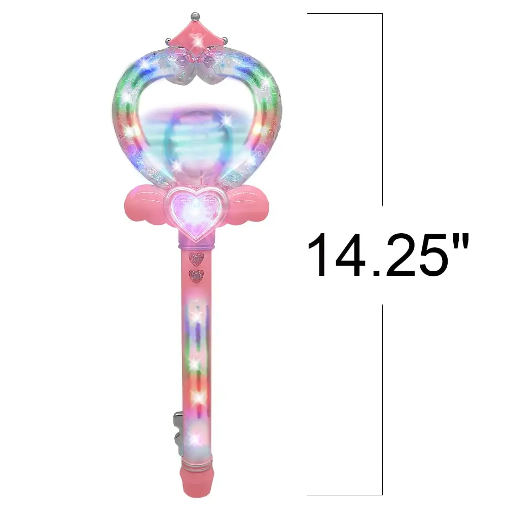 Led Light Up Queen Wand Kids Flashing Musical Spinning Wand Birthday ...