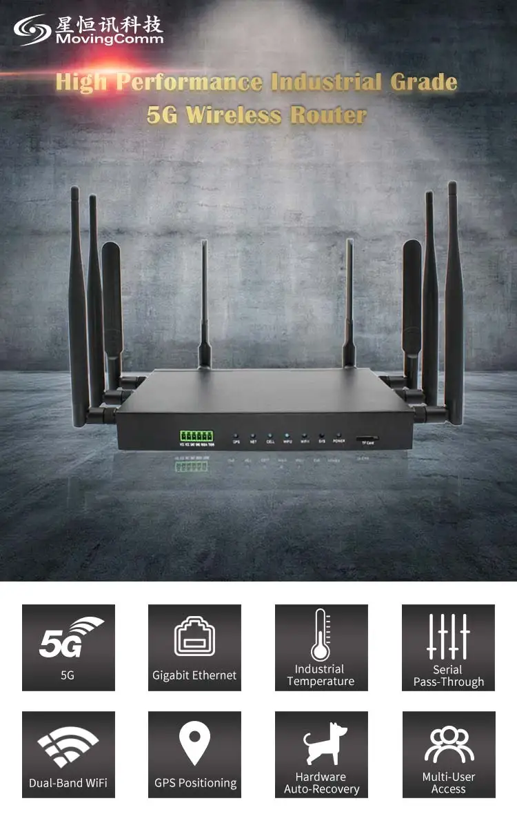 Industrial 5G Router with Dual SIM, Firewall, and VPN