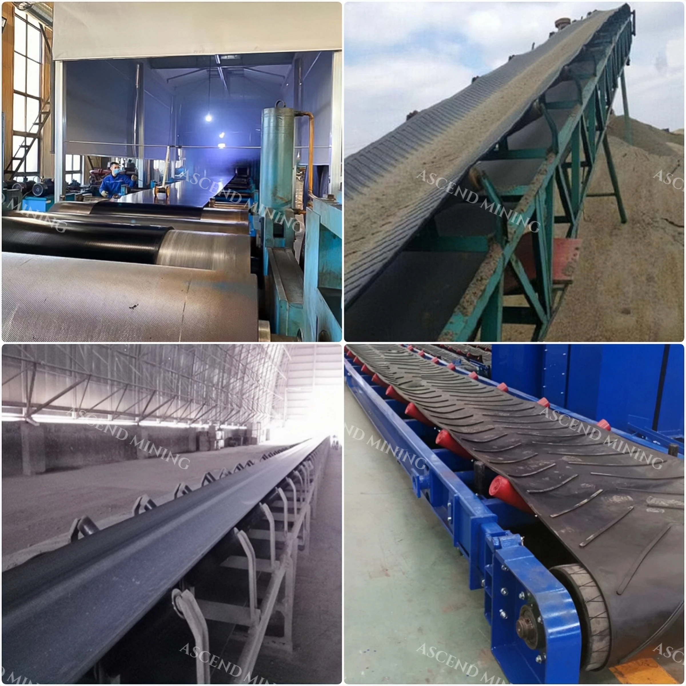 Ascend Rubber Conveyor Belt B500 B650 Model 30 50 Tph Sidewall Conveyor ...