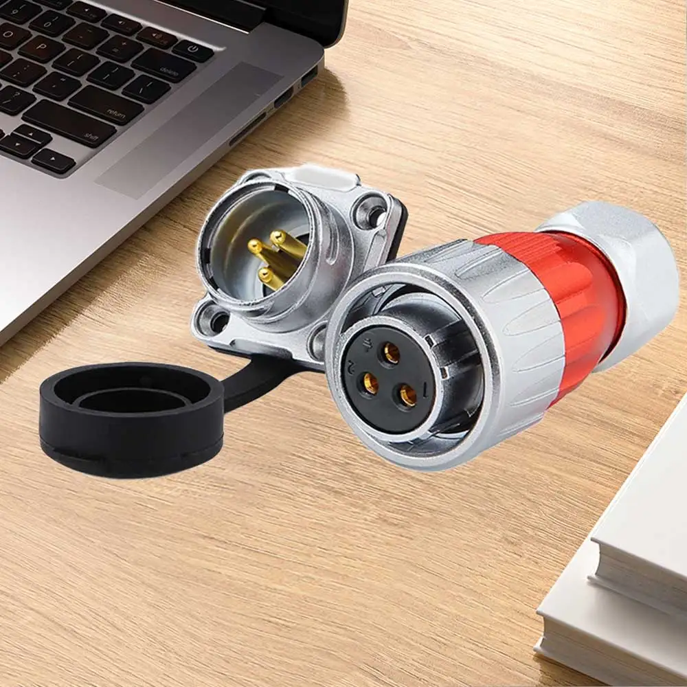 Oswell Waterproof Electrical Male Female Connector 3 Pole Wire Plug ...