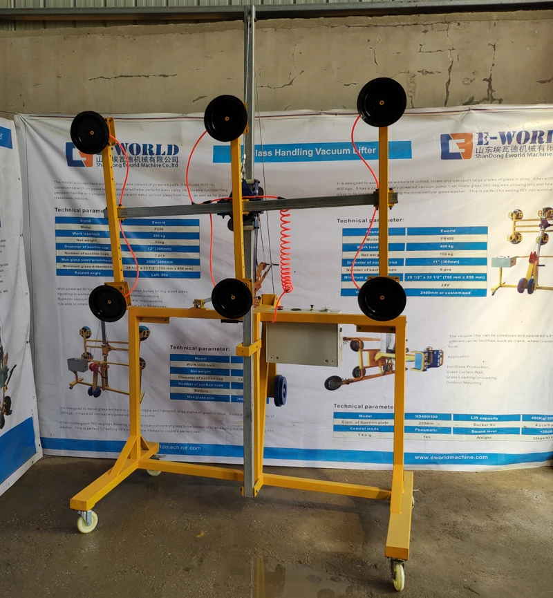 6 Suckers Electric Glass Vacuum Suction Lifter For Window Door Glass ...