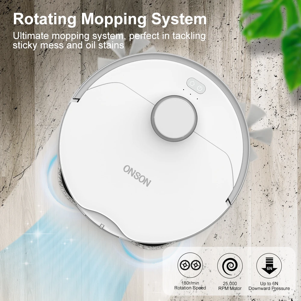 Onson Self-Emptying Robot Vacuum and Mop Combo - Smart Cleaning