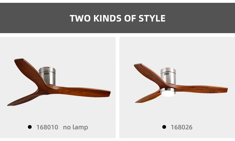 Remote Control Dc Motor Modern 52 Inch Solid Wooden Blades Led Ceiling ...