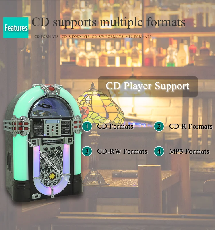 Mini Size Desk-top Jukebox Small and Unique Cd Player Bt Digital ...