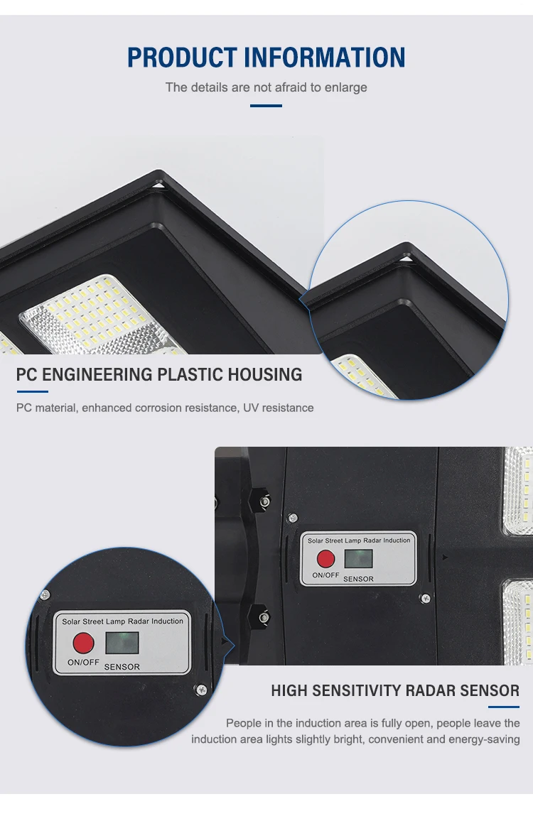 Outdoor 600w 800w 1000w Solar LED Street Lights - IP66 Waterproof