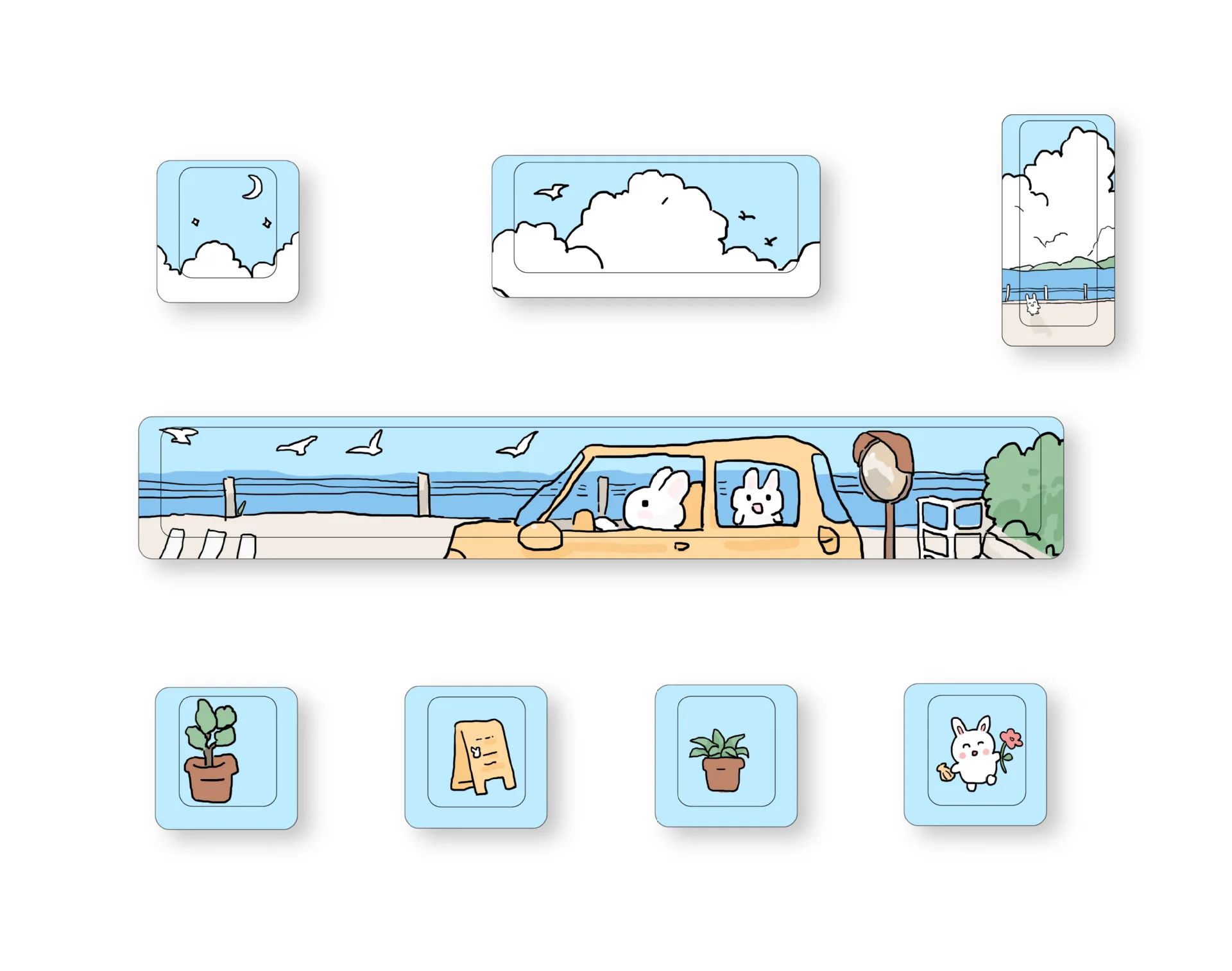 HZGAMER 8 Keys Custom PBT Keycaps - MDA Cherry Profile