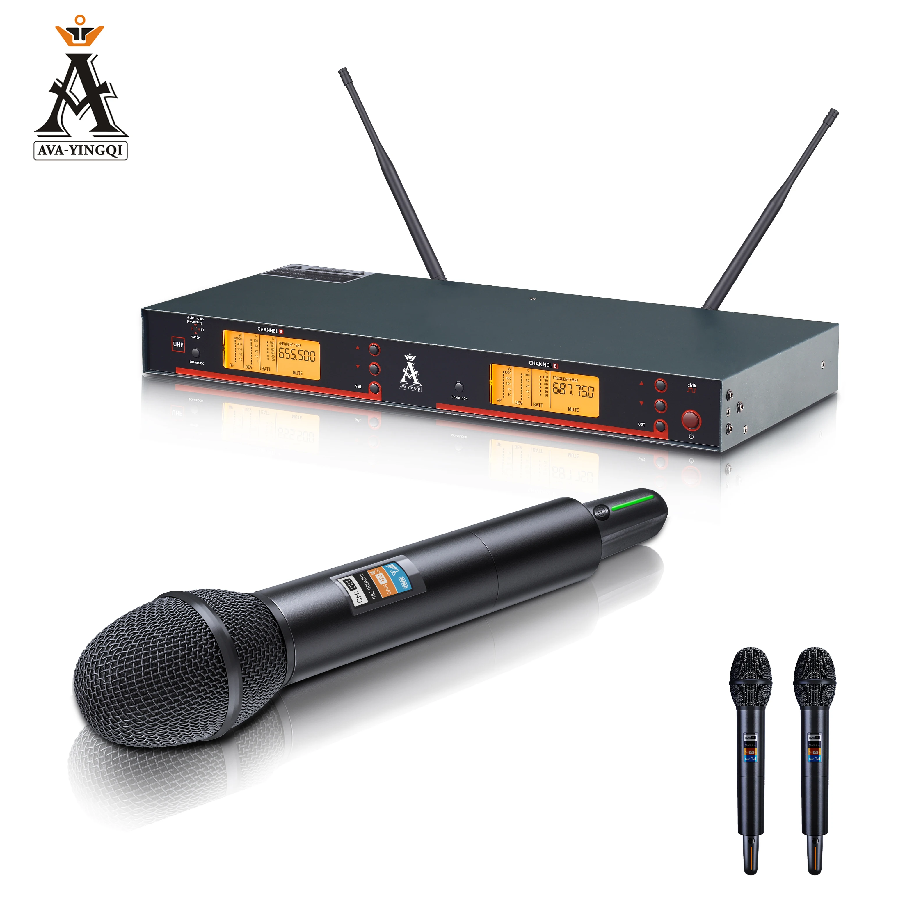 Brand New Uhf Professional Wireless Microphone System Metal Noise ...