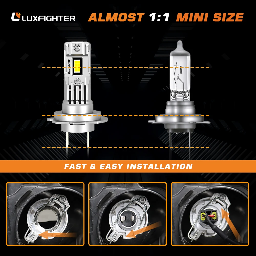 Luxfighter Factory Wholesale Auto Led Headlight Bulb 1:1 Mini Size Led ...