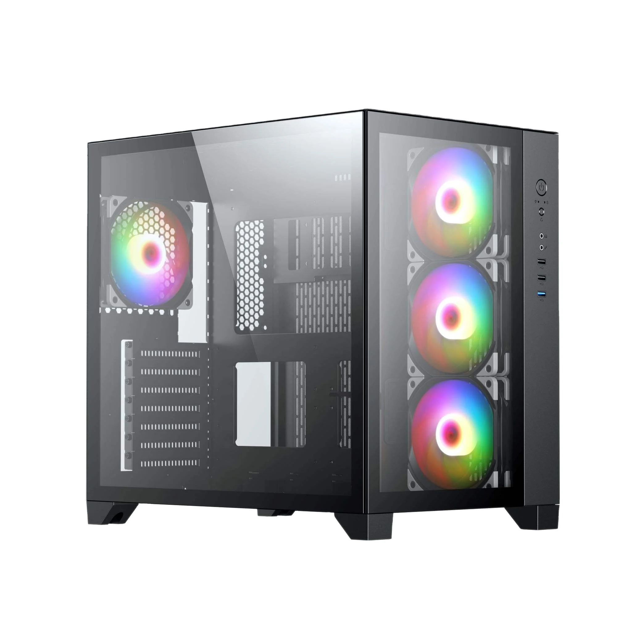 Pc Cabinet Two Tempered Glass Gaming Atx Full Tower Gamer Computer Case ...