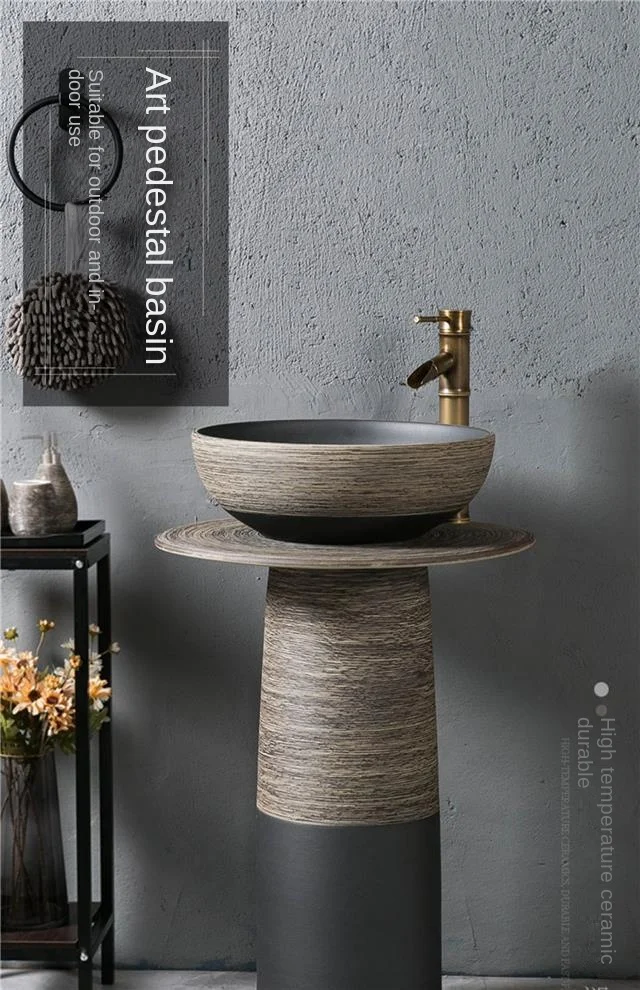 Latest Design Free Stand Hand Wash Basin with Pedestal Sink