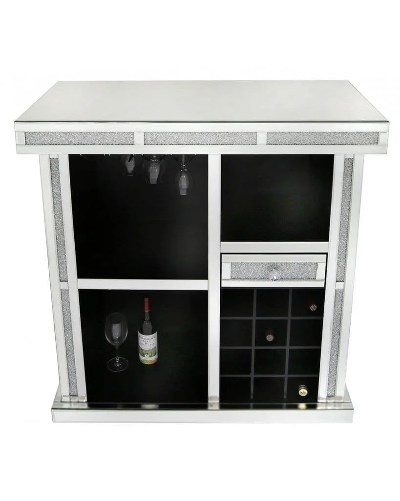 Modern Luxury Diamond Glitz Mirror Crushed Wine Bar Restaurant Counter ...