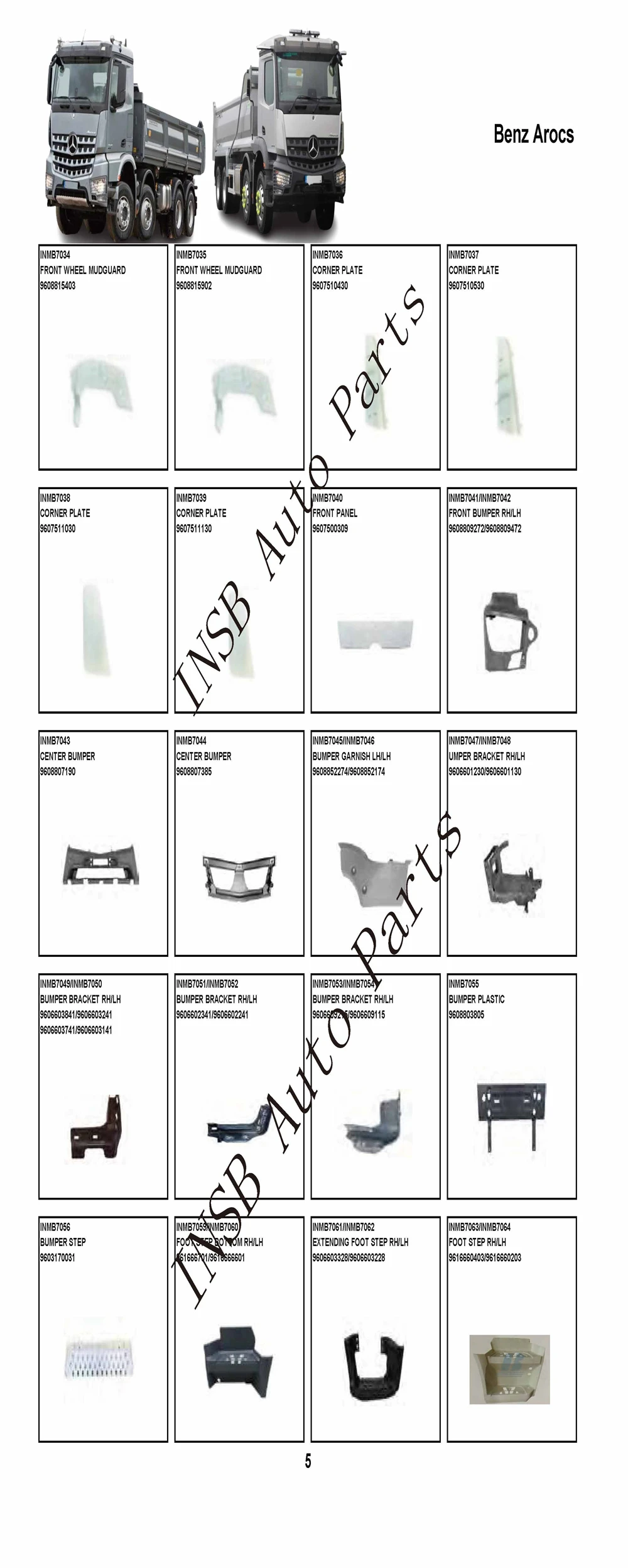 Bumper Cover for Mercedes Benz Arocs Antos Truck Spare Parts