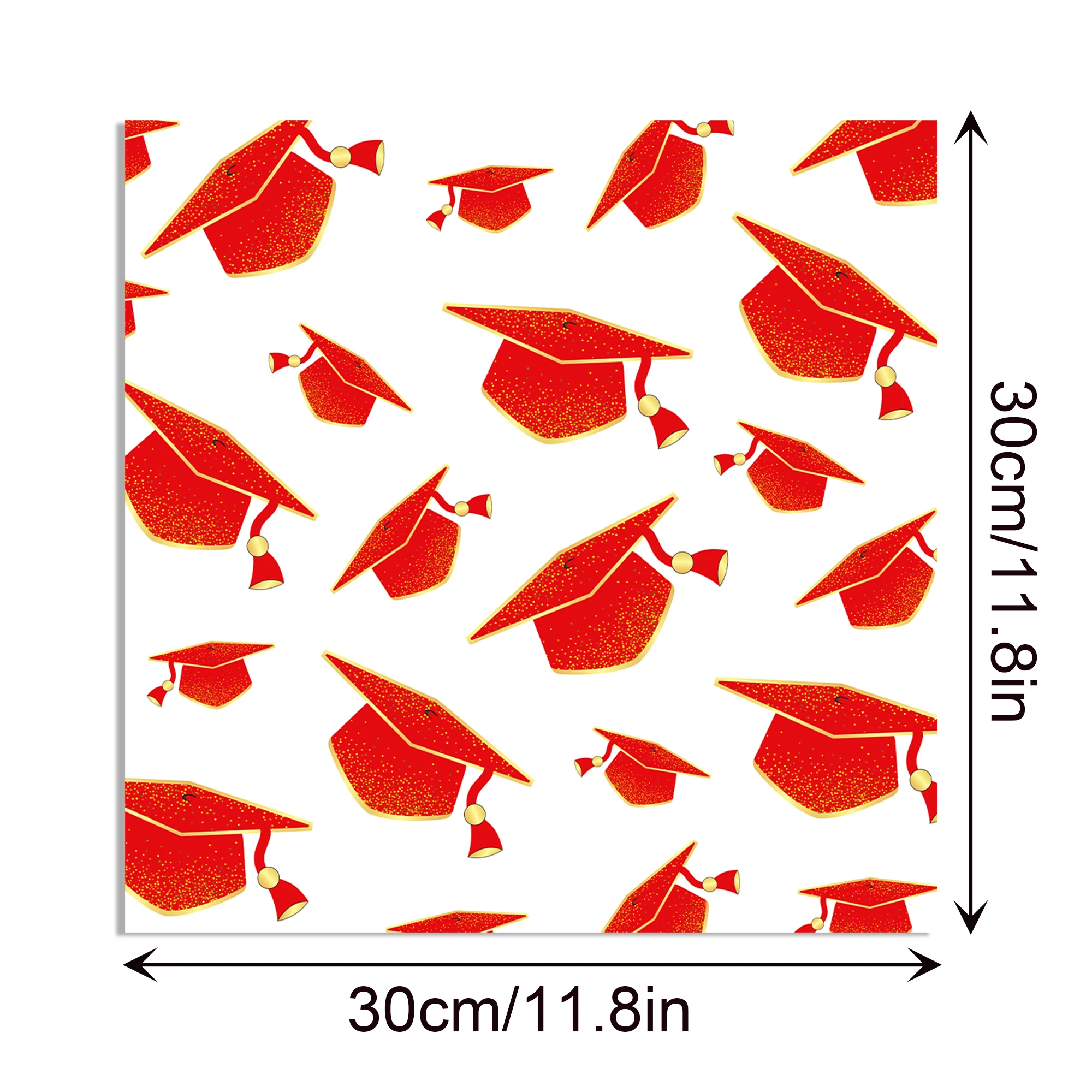 Ww078 Graduation Season Pattern Paper Graduation Cap Plaid Double-sided ...