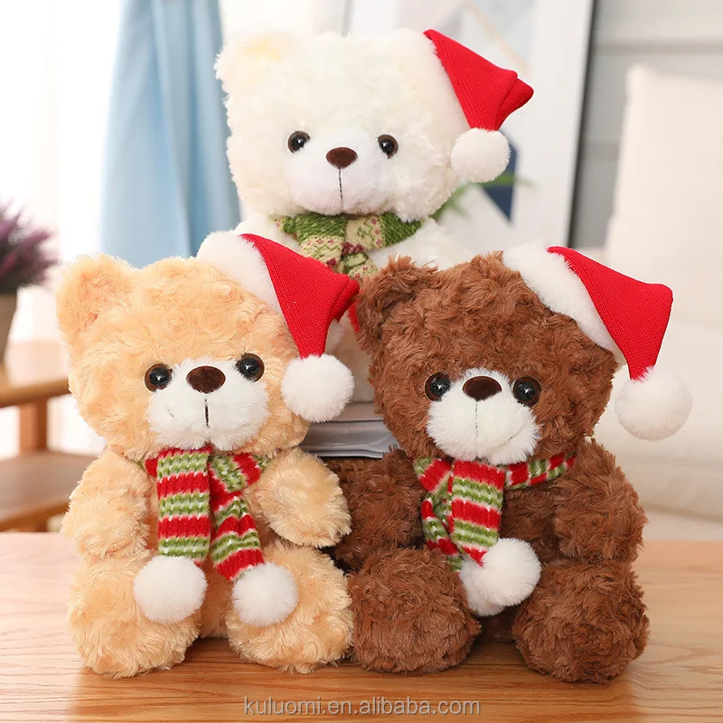 Christmas 9inch Small Teddy Bear Bulk Plush Toy Custom Stuffed Animal ...