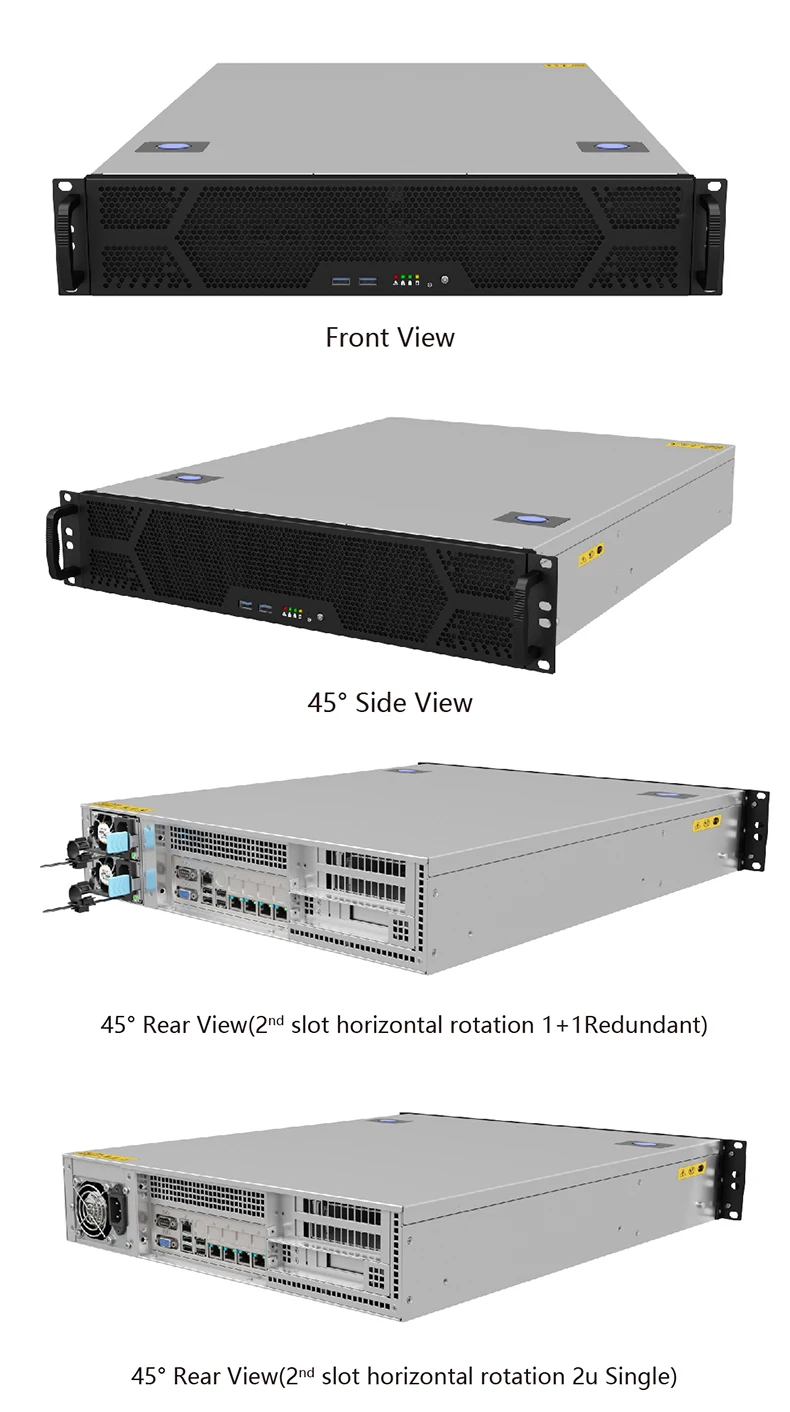2u No Bay GPU Server Chassis Server Case With PCIE3.0 Riser Card ...