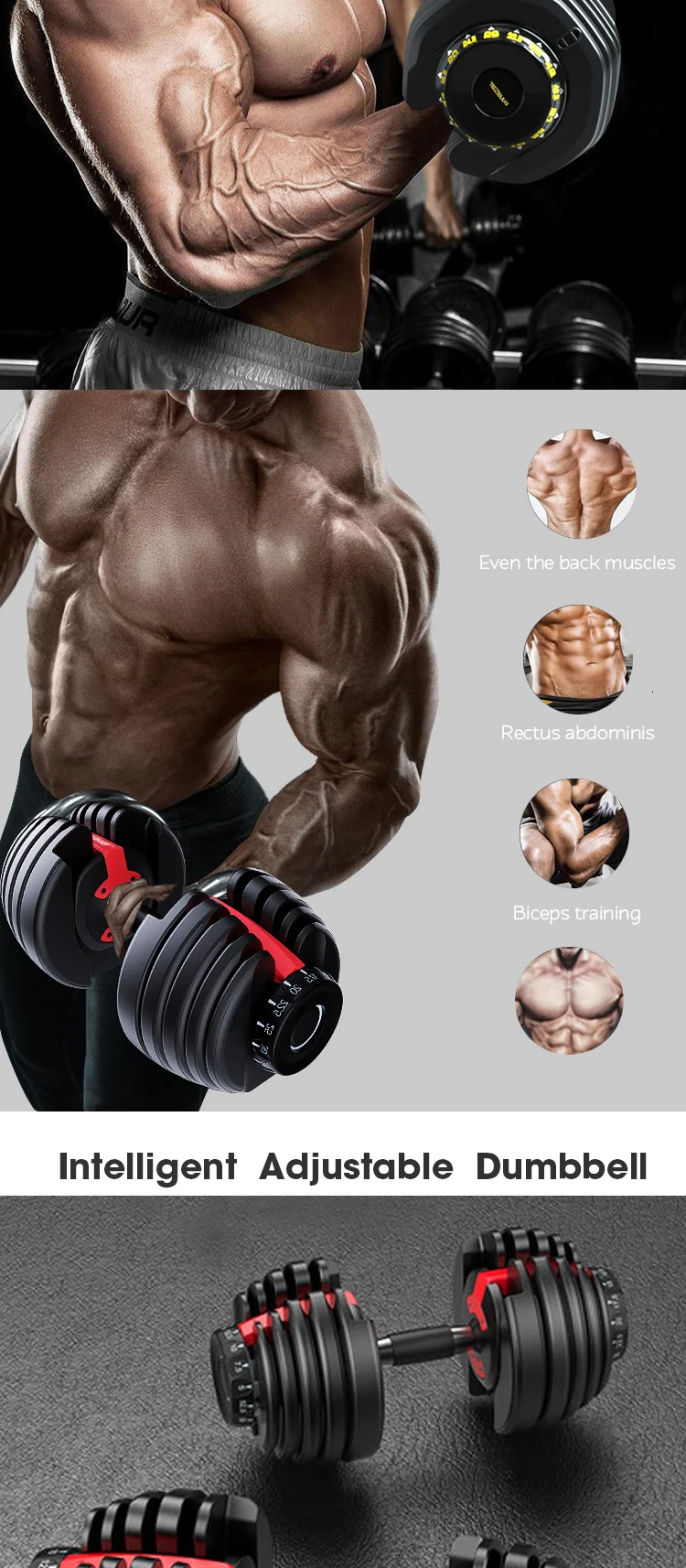 Wholesale Custom 90lb Steel Adjustable Dumbbells for Fitness