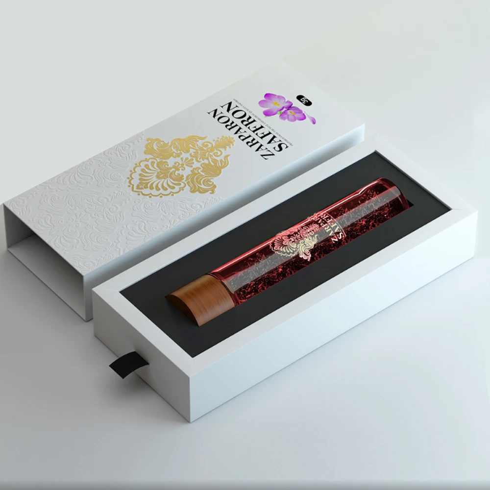 Custom Paper Saffron Pack Box - Blank Mini Gift Packaging with Sponge ...