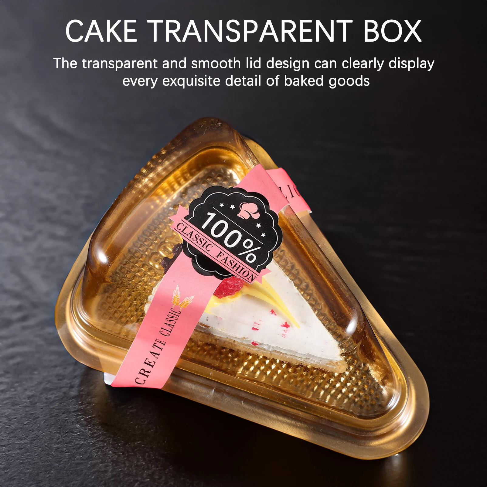 Factory Custom Disposable Triangle Transparent Plastic Cake Box - Buy ...