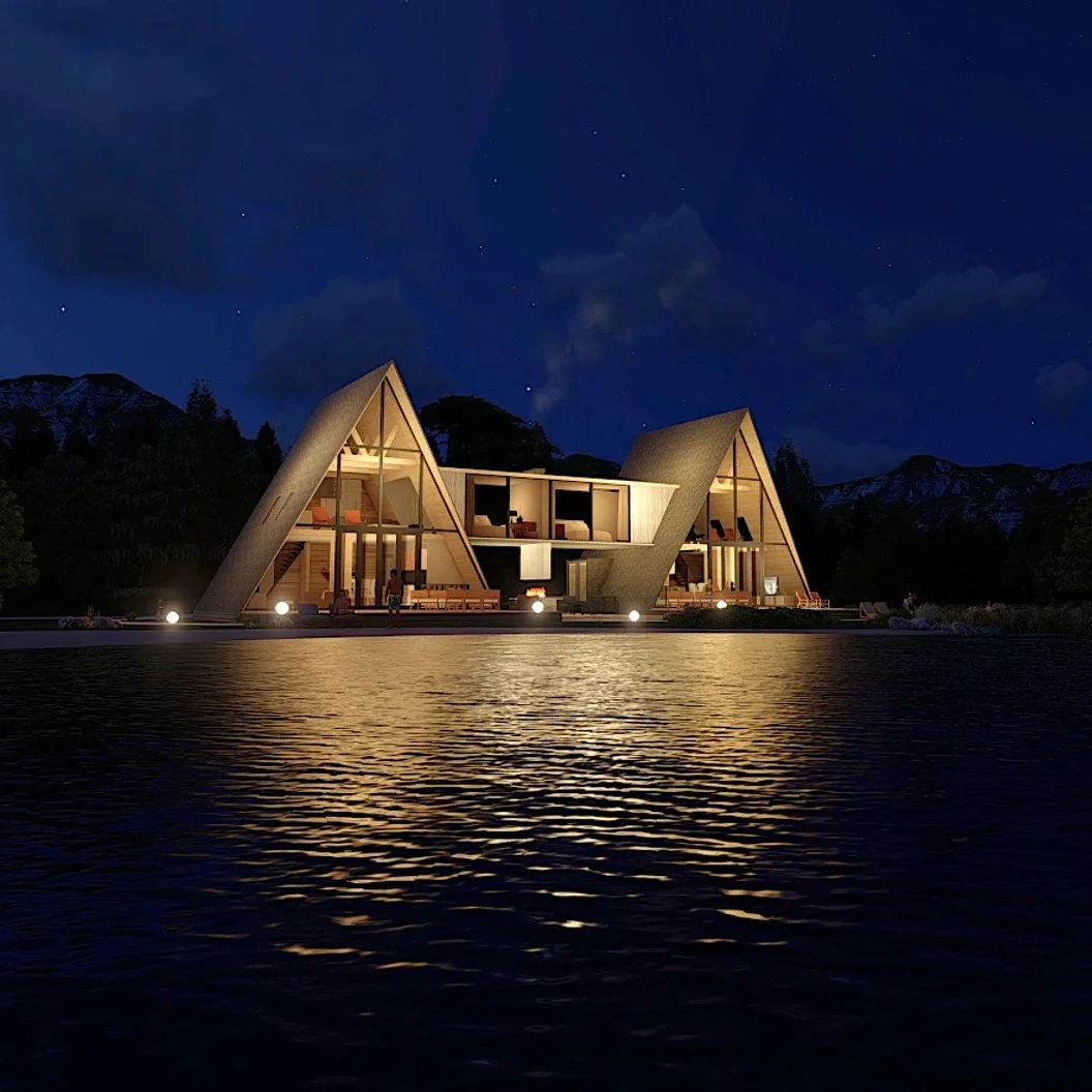 A Frame Triangle House - Modern Prefab Houses by Tagrm