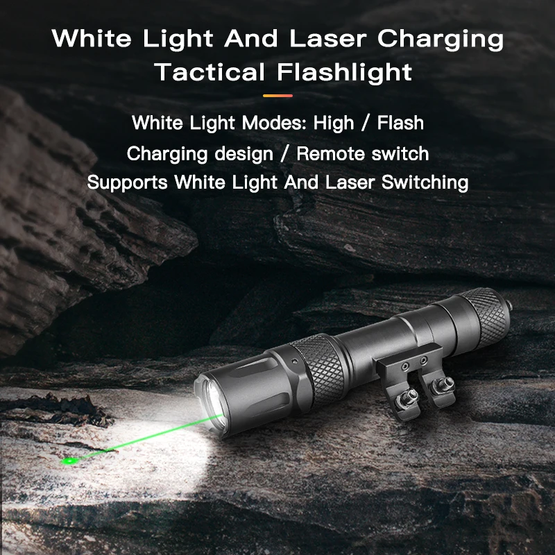 Richfire 2000lm Laser Torch Laser Tactical Flashlight Water Proof Combo ...
