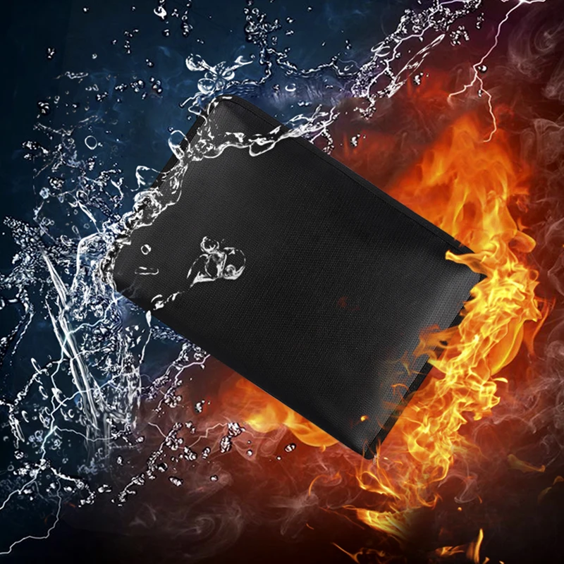 Black Expandable A4 Size File Folder - Waterproof & Fireproof