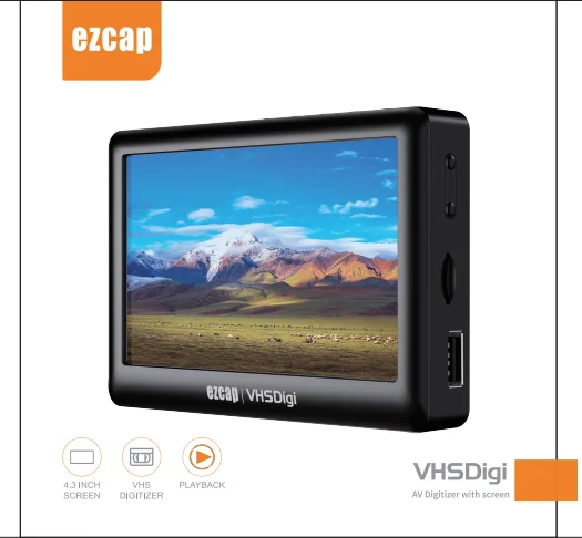 Ezcap180 Vhs Digitize With 4.3 Inch Display Standalone Cvbs Av ...