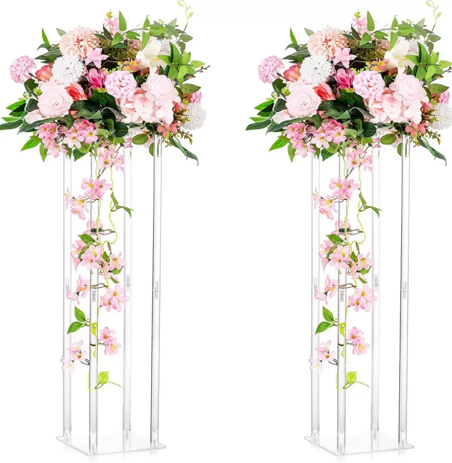 Acrylic Pedestal Plinth Stand Wedding Centerpieces Clear Column Flower ...