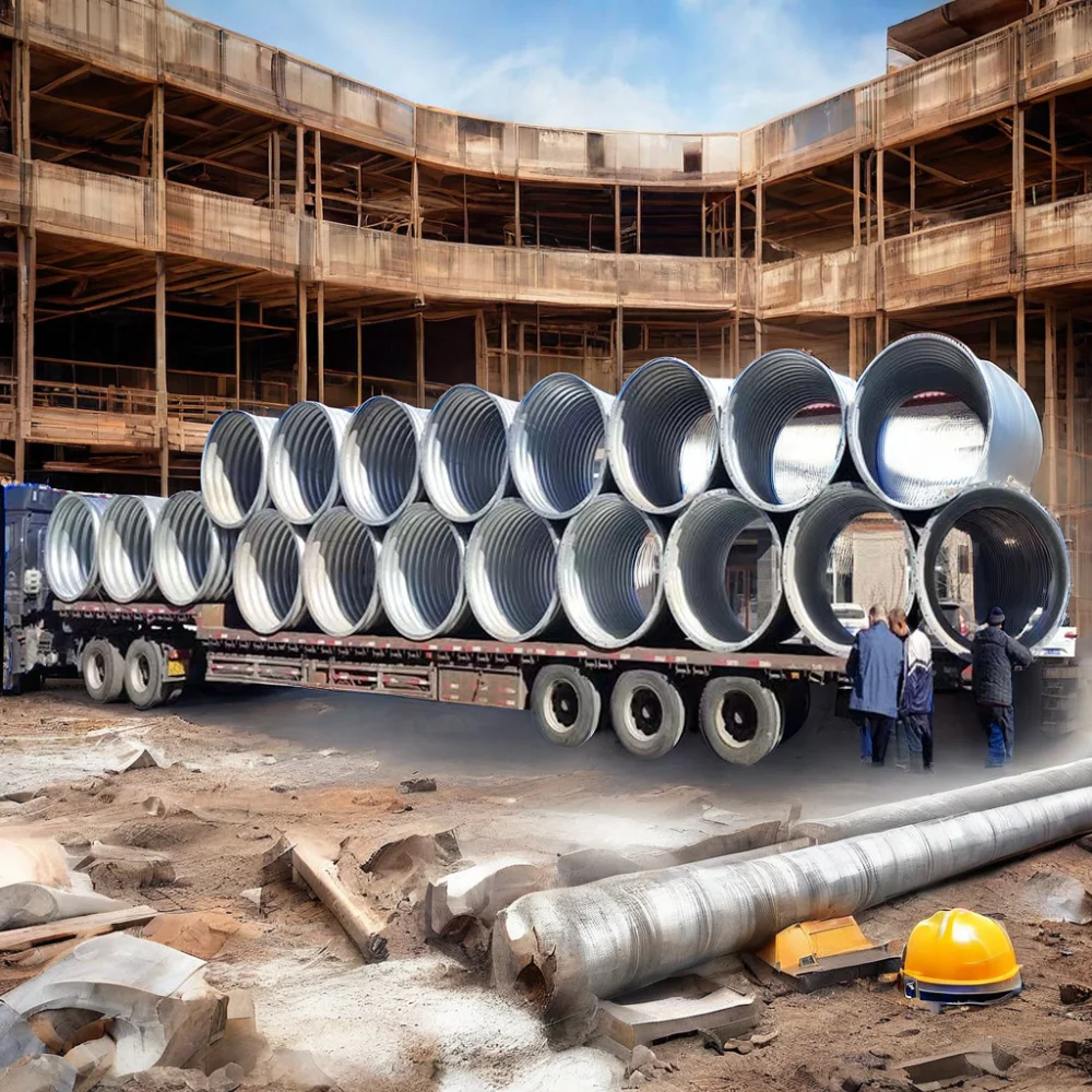 Large Diameter Corrugated Galvanized Steel Culvert Pipe Metal Culvert ...
