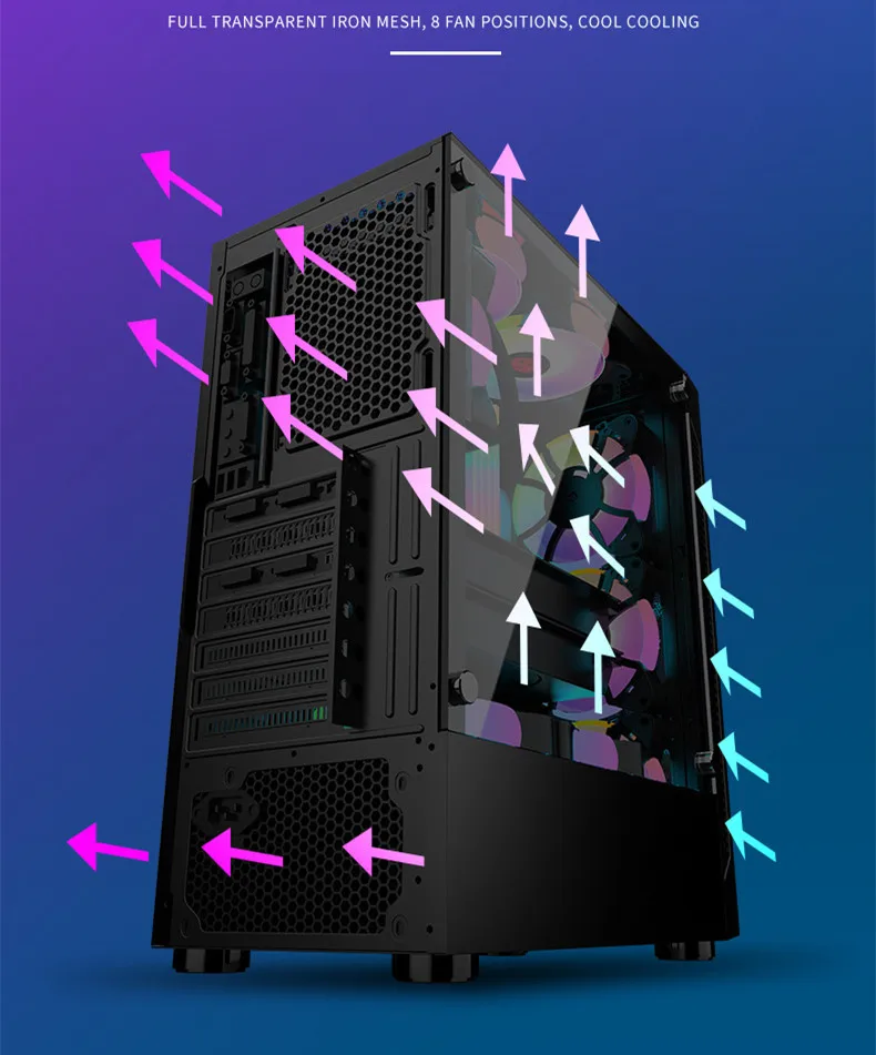OEM Design Tempered Glass Computer Case PC Gaming USB 3.0 ATX/ITX Cases ...