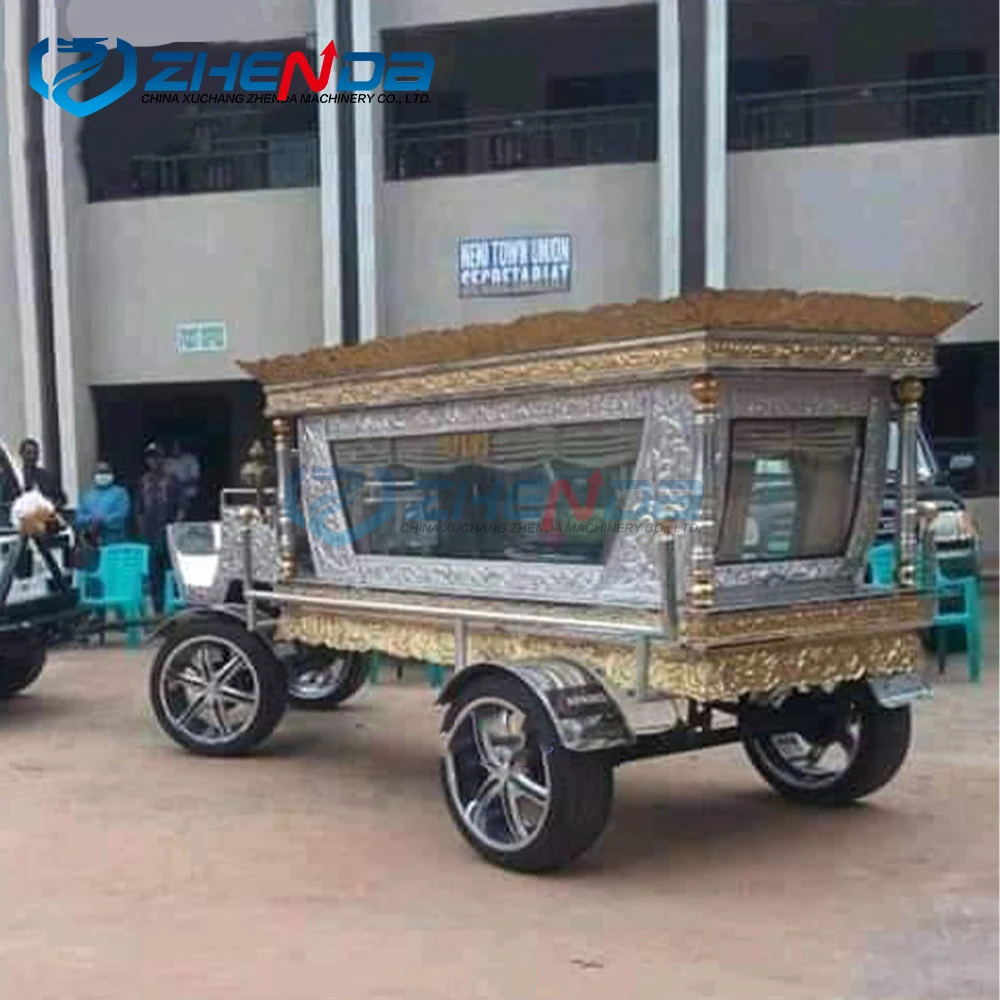 Gold Retro Style Silver Finish Funeral Car Customized Dignified Luxury ...