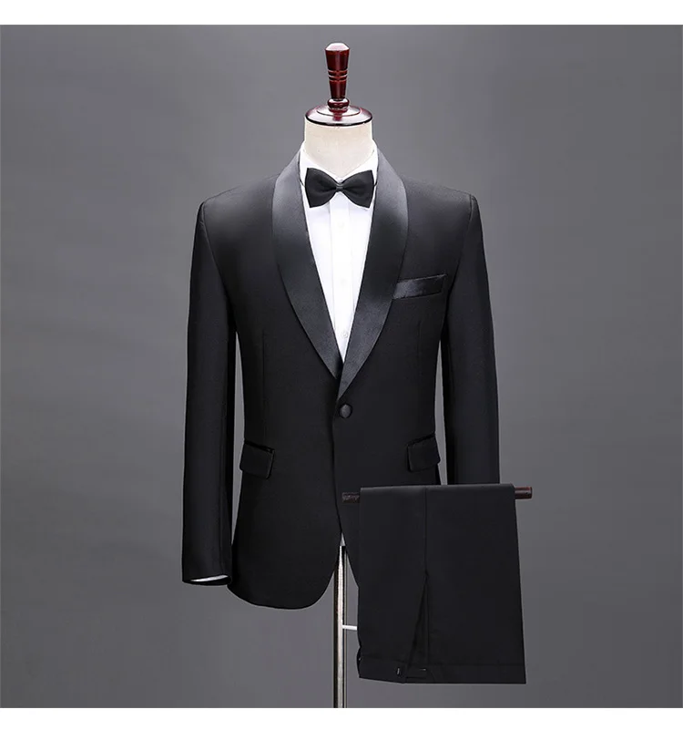 Black White Performance Suit - Wedding Tuxedos for Grooms