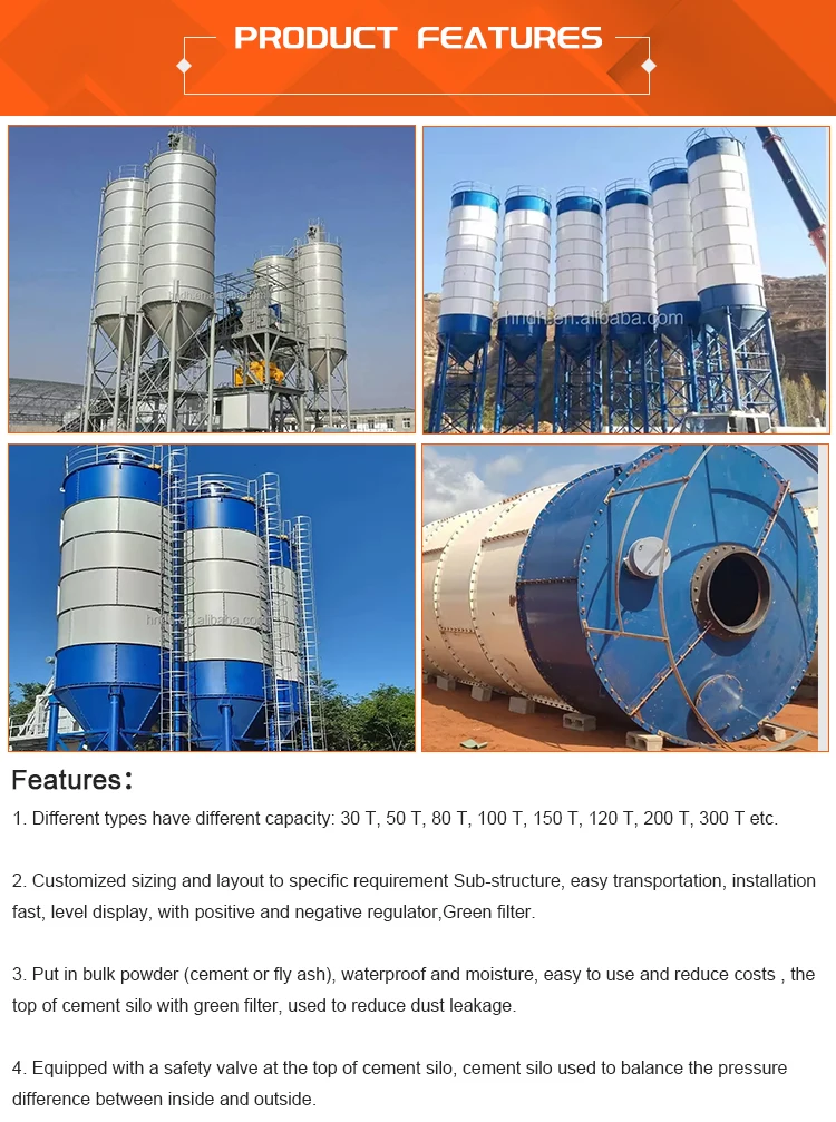 High Quality 50 Ton Horizontal Cement Silo High Quality Large 50t 100t ...