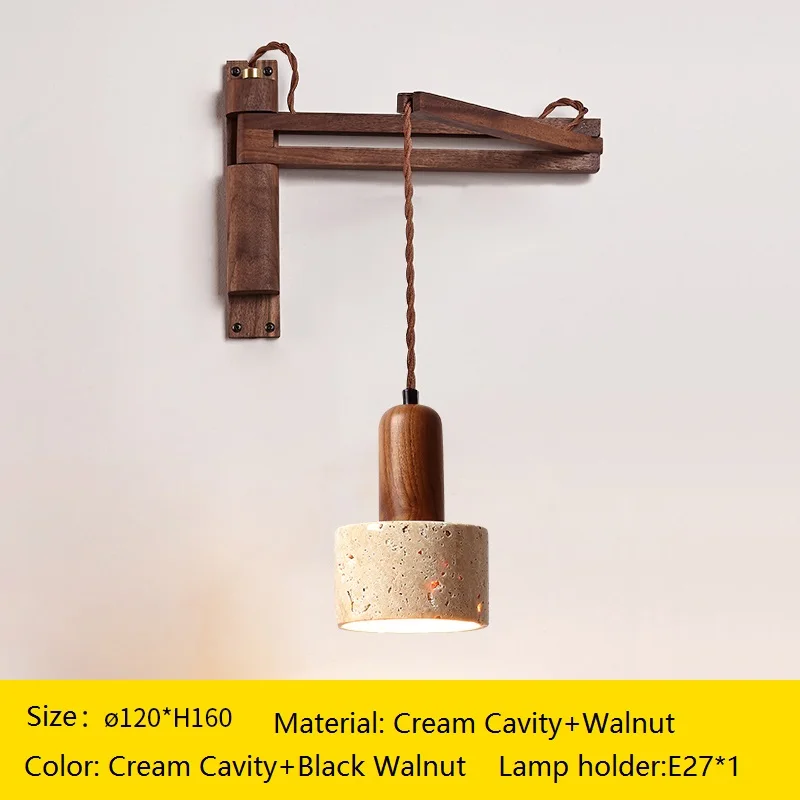 B3509b Wabi-sabi Style Movable Arm Wall Lamp High Standard Cream Cavity ...