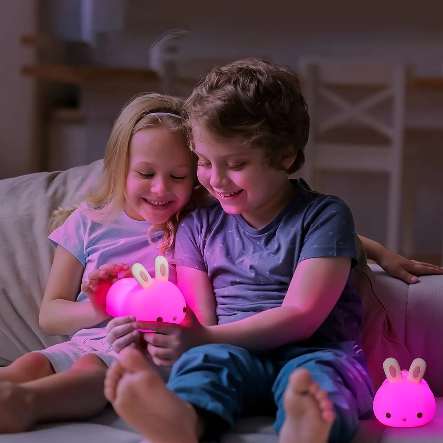 Mini Cute Rabbit Custom Silicone Bunny Baby Lamp Kids Led Kawaii Night ...