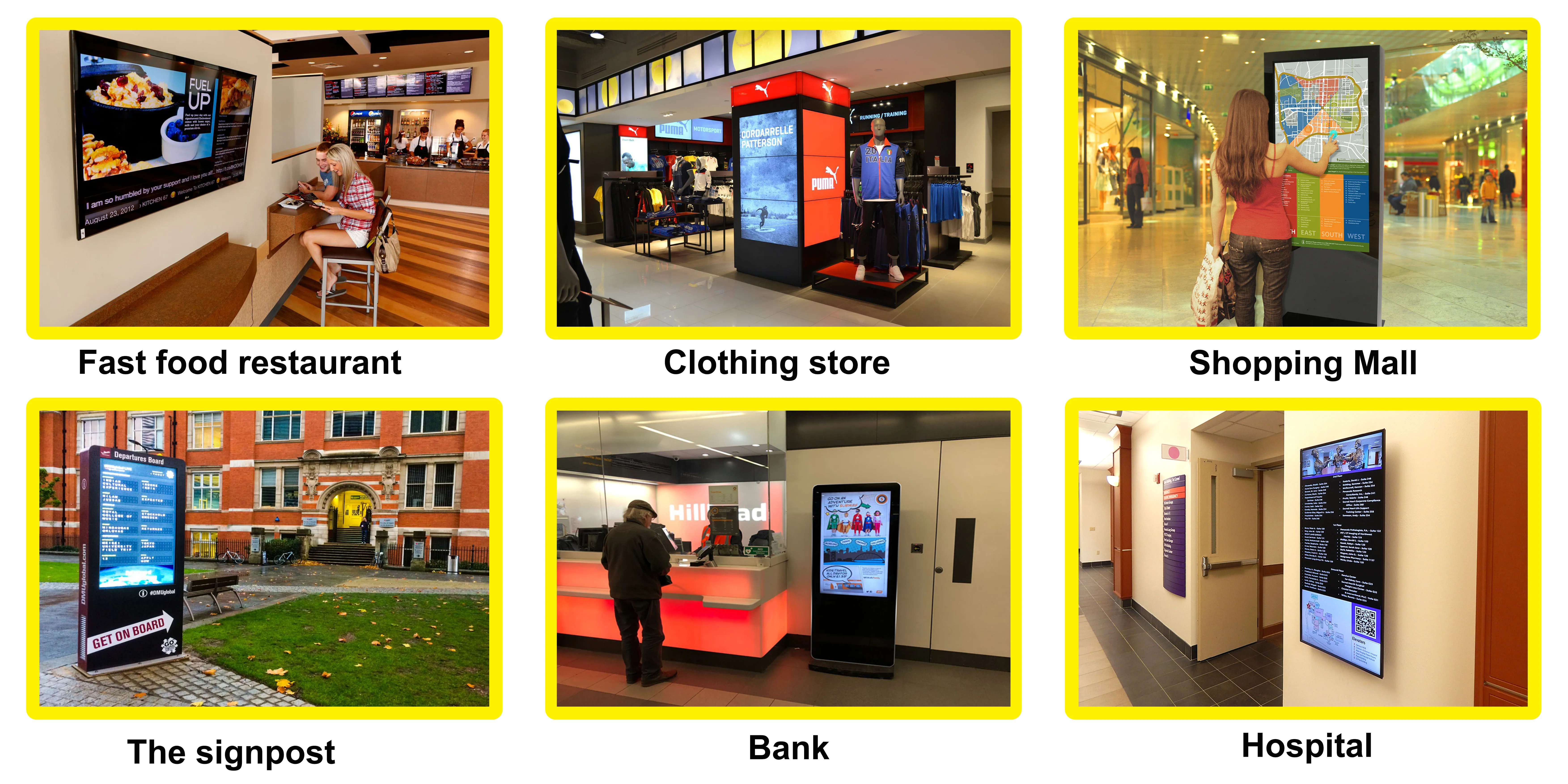 Indoor Marketing Digital Signage Modern Electronic Advertising Playing ...