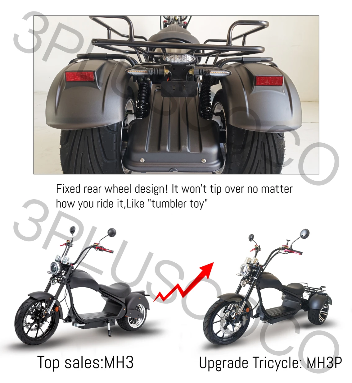 Citycoco Electric Scooter - 1000w, 3 Wheels, Fat Tires