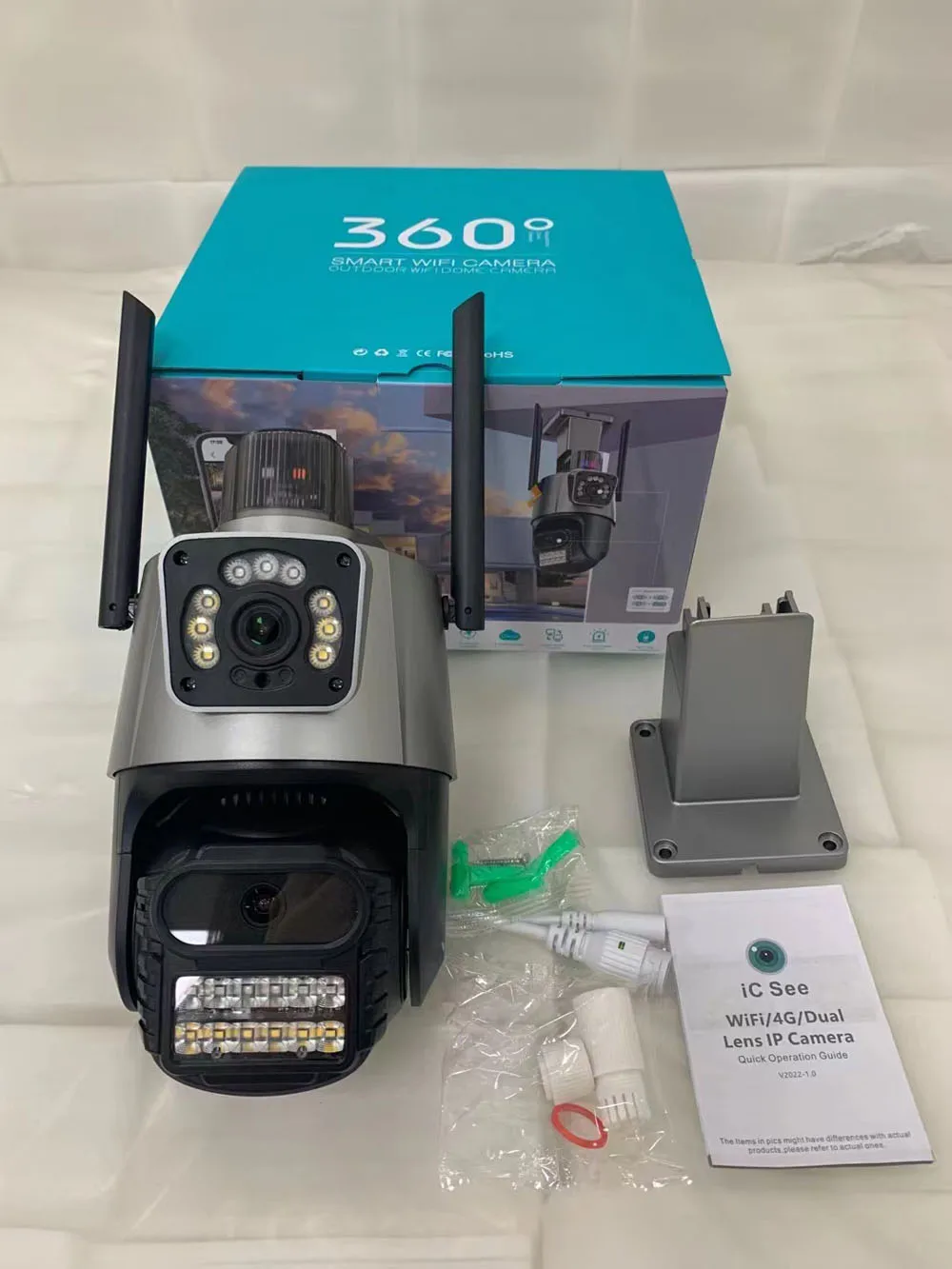 2023 Qearim Icsee 4.5 Inch New Bullet And Dome Linkage Dual Lens Dome Cctv Camera Multi Lens ...