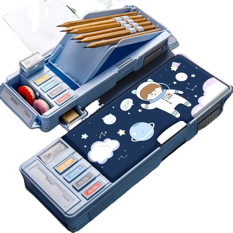 Deli 7069c Stationery Box For Elementary School Students Button Pen ...