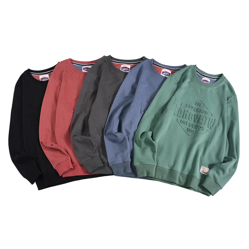 Custom Embossed Sweatshirt Manufacturer Men Heavy Crewneck Pullover 3d ...