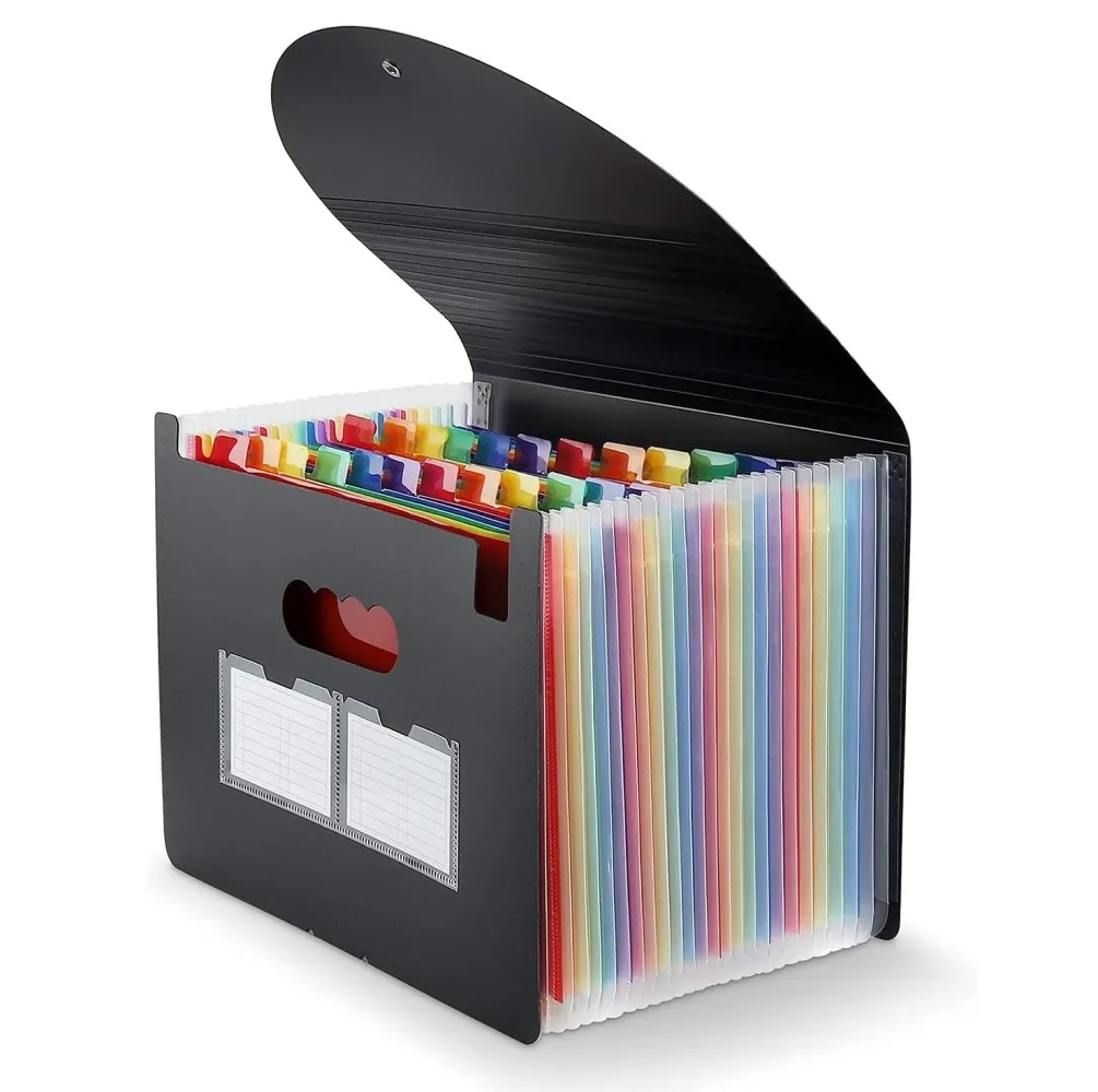 12 Pockets Letter/a4 Size Upright Open Top Colorful Tabs Larger ...
