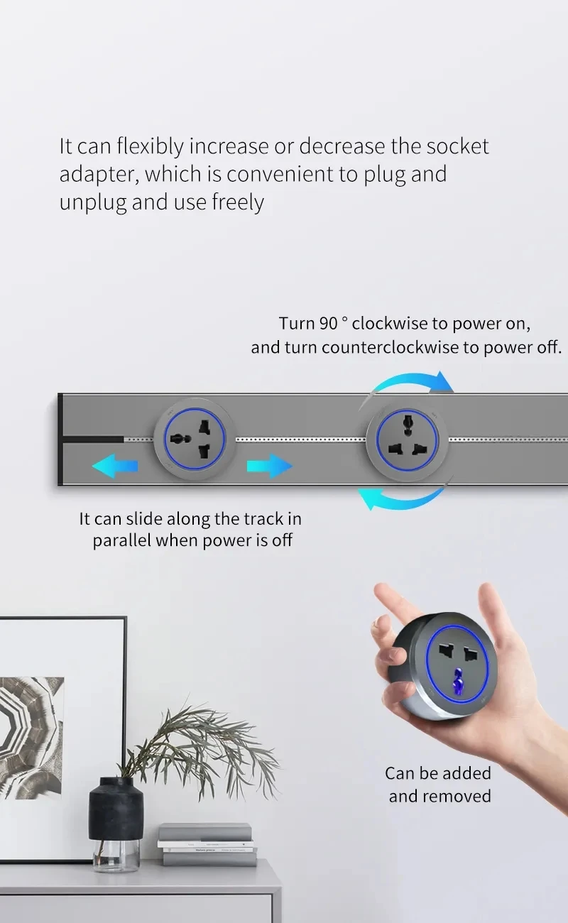 Universal Multi Smart Office Desk Power Rail Track System Electric ...