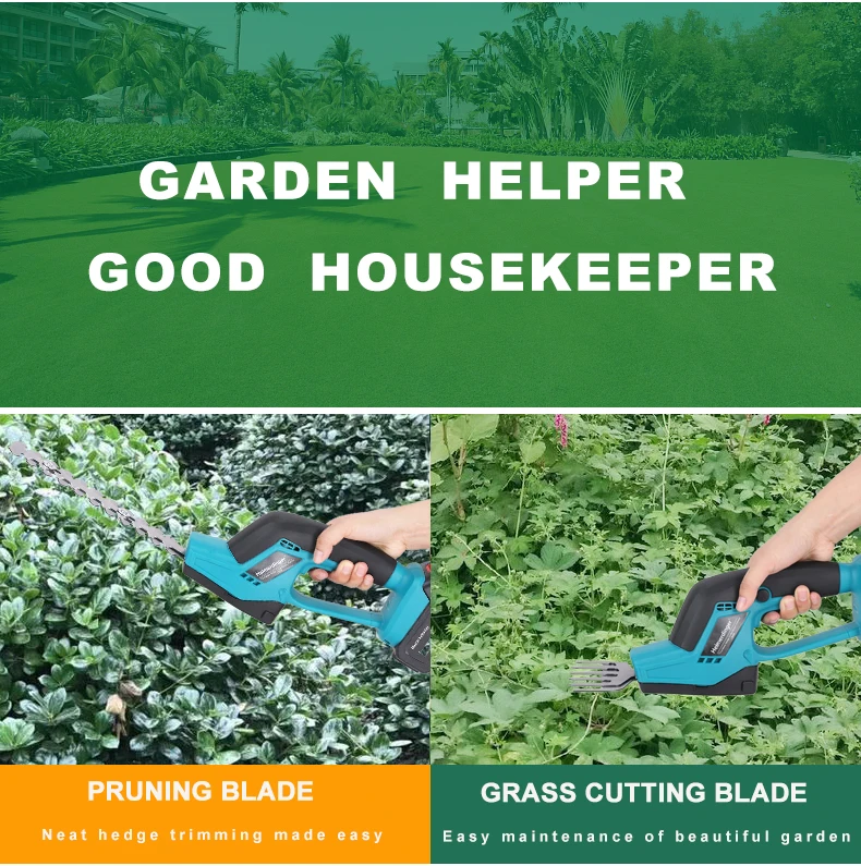 18V Mini Cordless Hedge Cutter Grass Trimmer Grass Shear Shrub Handheld ...