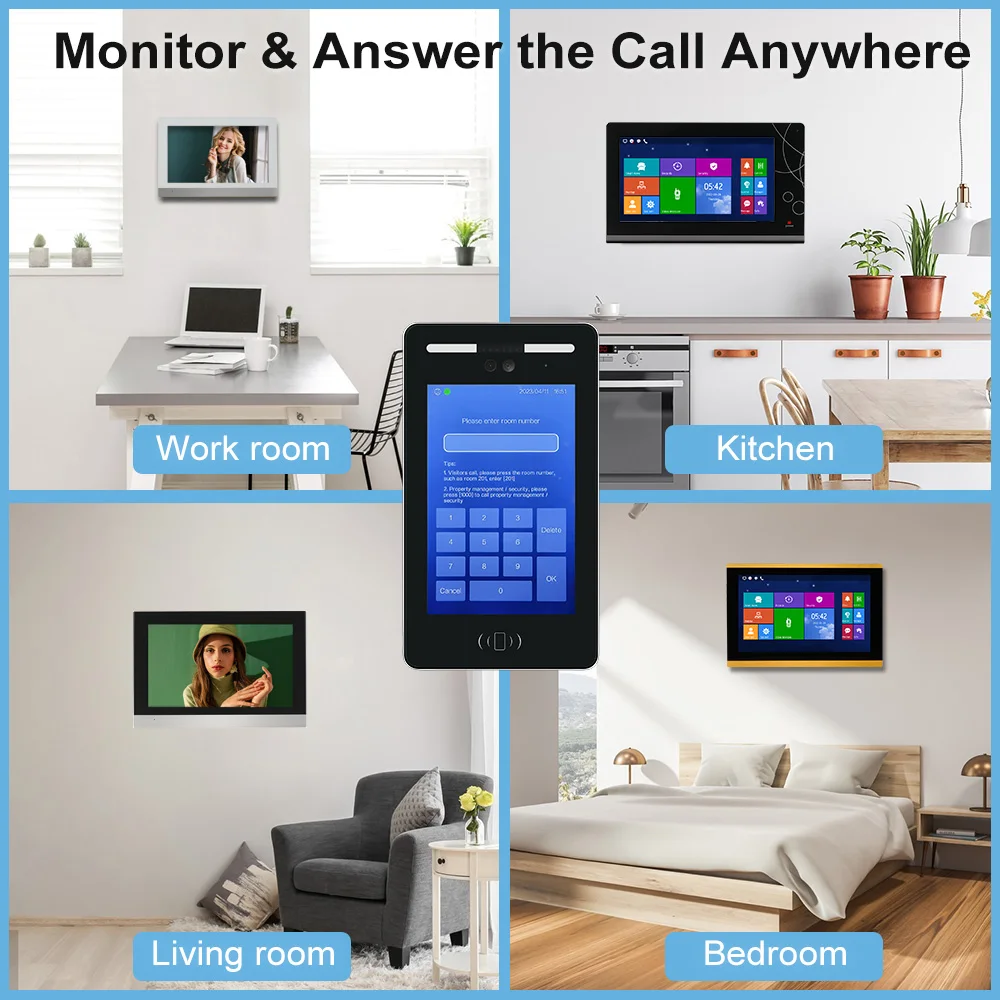 Face Recognition Video Door Phone Intercom System for Multi Apartments ...