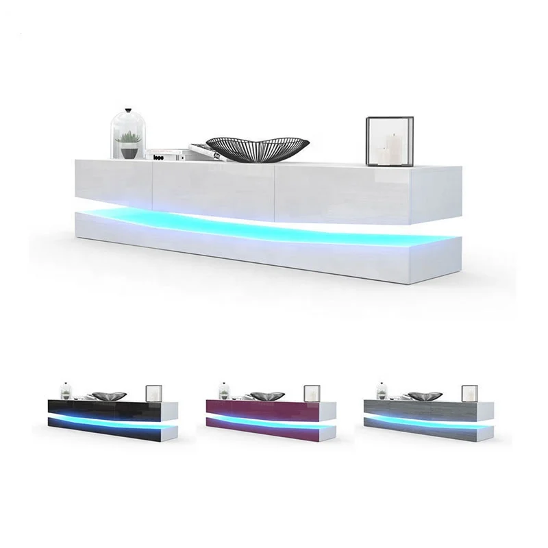 White Tv Stand High Gloss Fronts Tv Wall Mounted Cabinet Stand Living ...