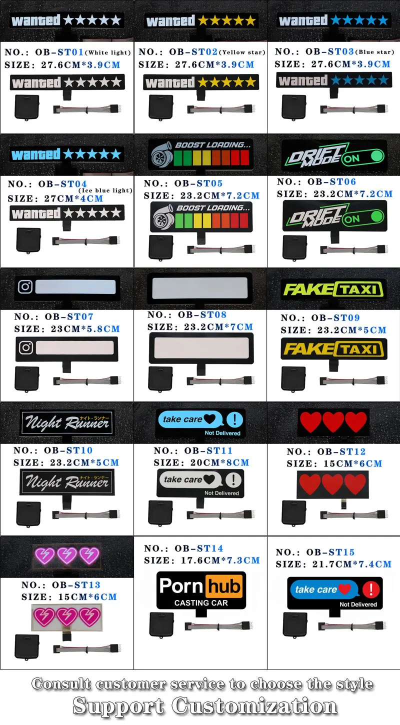 Custom Led Light Up Sticker Electronic Luminous El Car Sticker Glow In ...