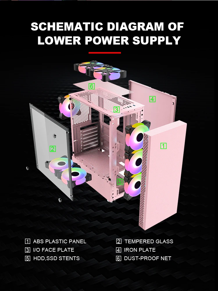 Side Glass White PC Casing - Full Tower Gaming Desktop