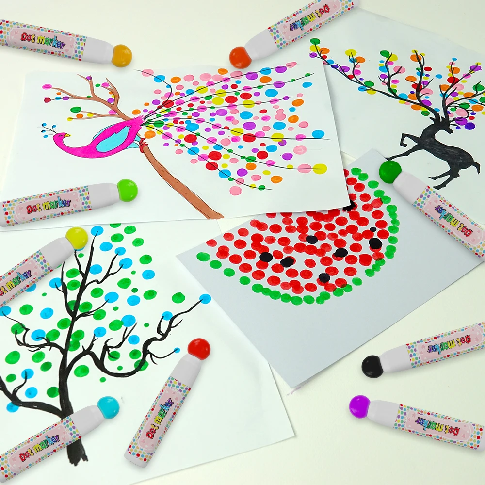 KHY Washable Common Ink Dot Marker Non Toxic Washable Bingo Dabber ...