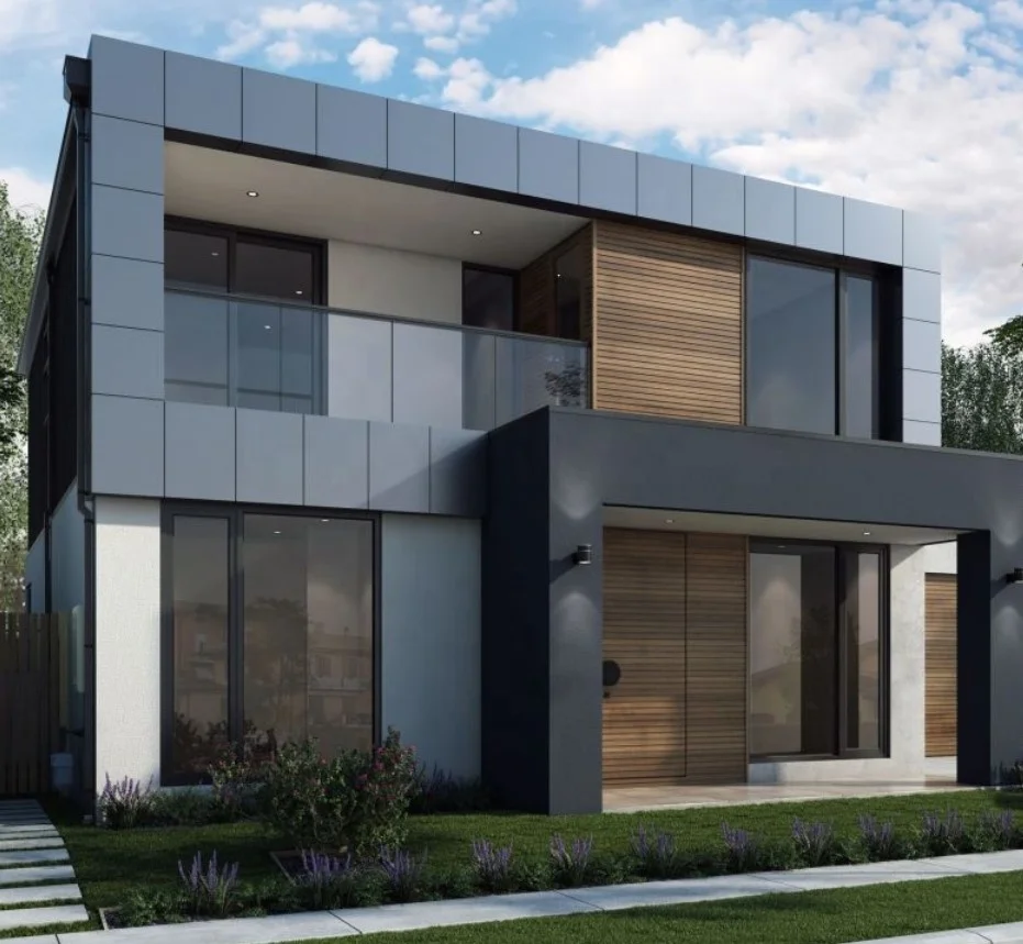 Alucobond White & Anthracite Grey Decorative Panel - 20Y Warranty, OEM