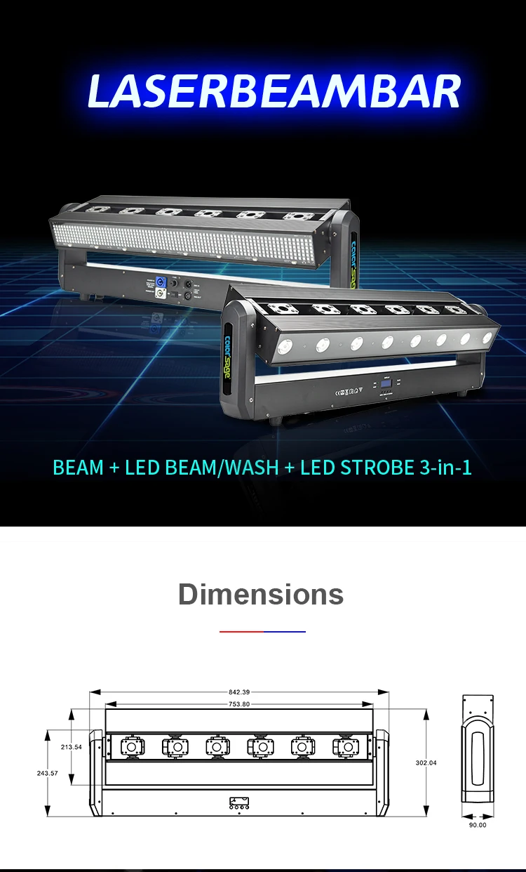 China Professional Night Club Laser Light 6 Eyes Rgb 3in1 Beam Strobe ...